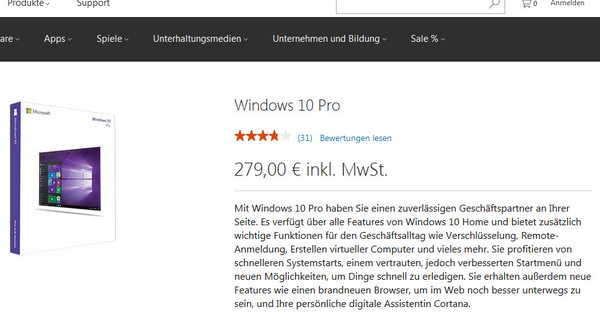 Preise bis knapp 300 Euro: Das kostet Windows 10 - Software & Services ...